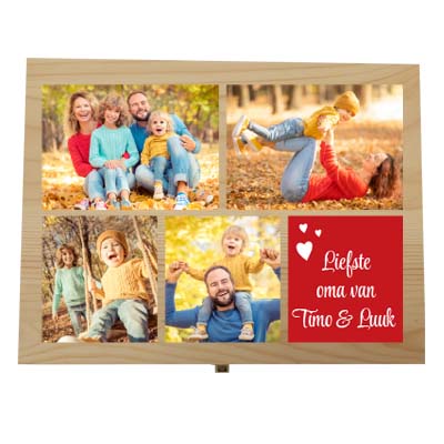 Houten theedoos met fotocollage - Gifts & Prints