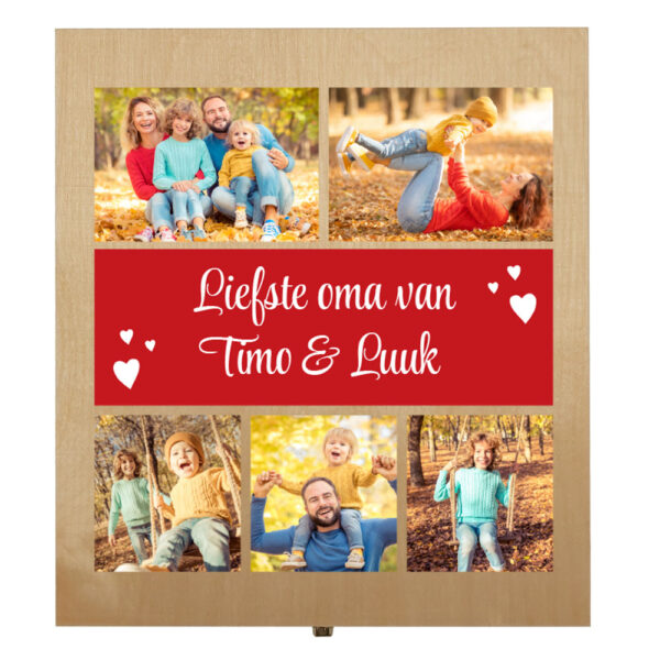 Houten theedoos met fotocollage - Gifts & Prints
