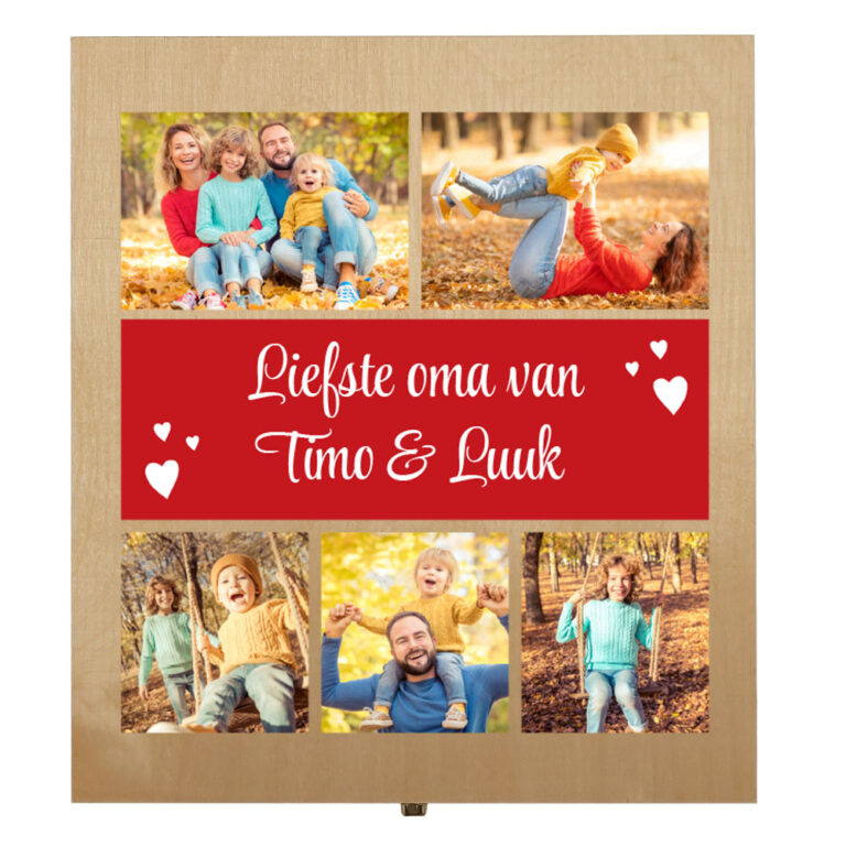 Houten theedoos met fotocollage - Gifts & Prints