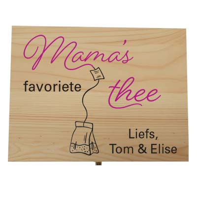 Houten theedoos krans met foto - Gifts & Prints